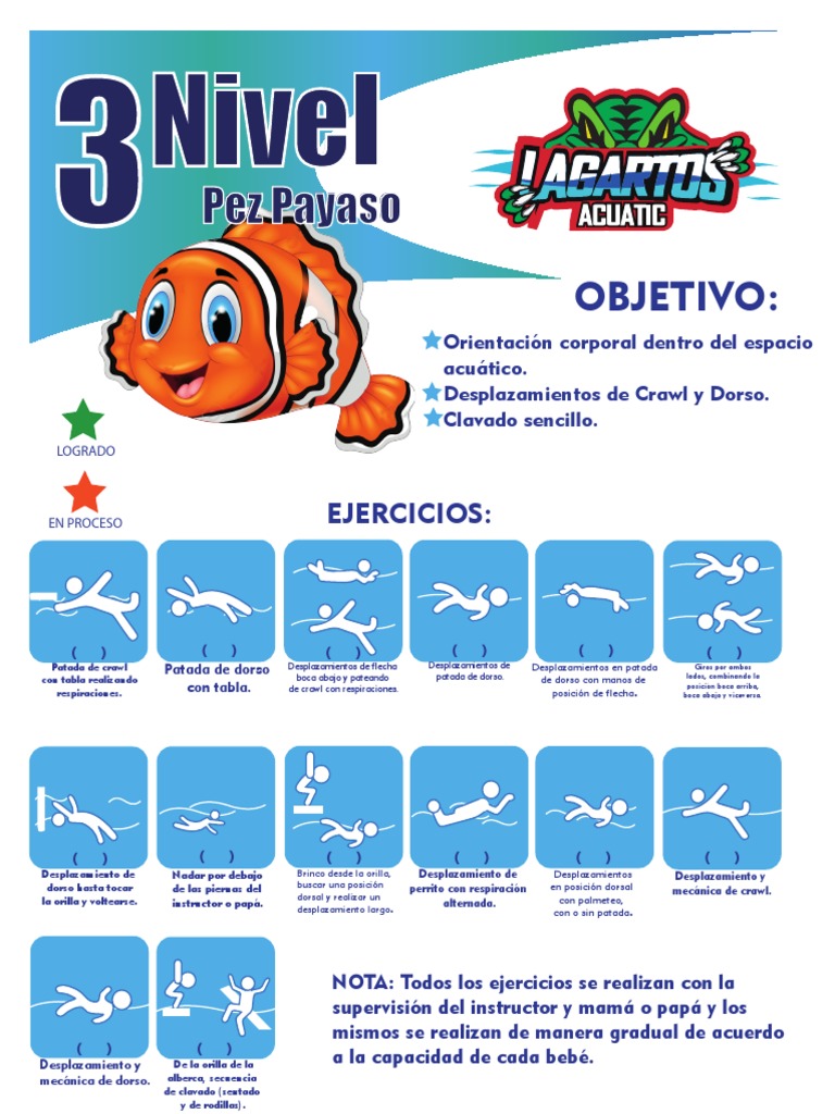 Niveles Natacion Modificado 2 y Reglamento | PDF | Nadando