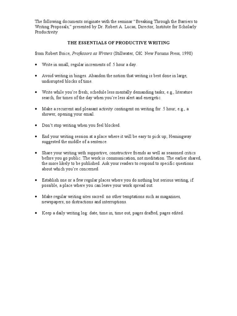 The Essentials of Productive Writing | PDF | Goal | Evaluation
