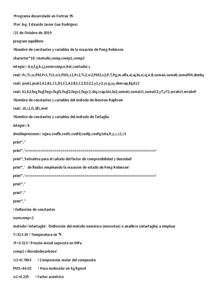 Algoritmo de Equilibrio Liq-Vap | PDF | Química Física | Cantidades fisicas