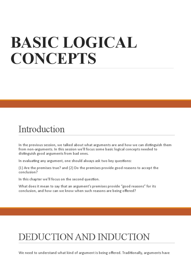 Basic Logical Concepts | PDF | Argument | Deductive Reasoning