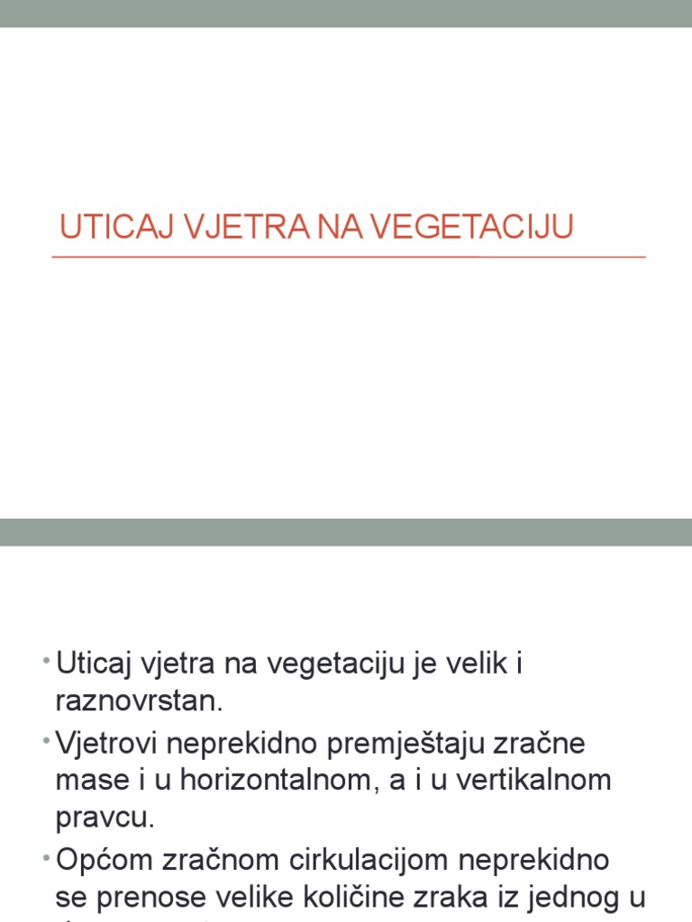 Uticaj Vjetra Na Vegetaciju | PDF