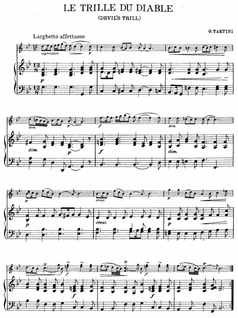 Tartini Devils Trill Sonata Score | PDF