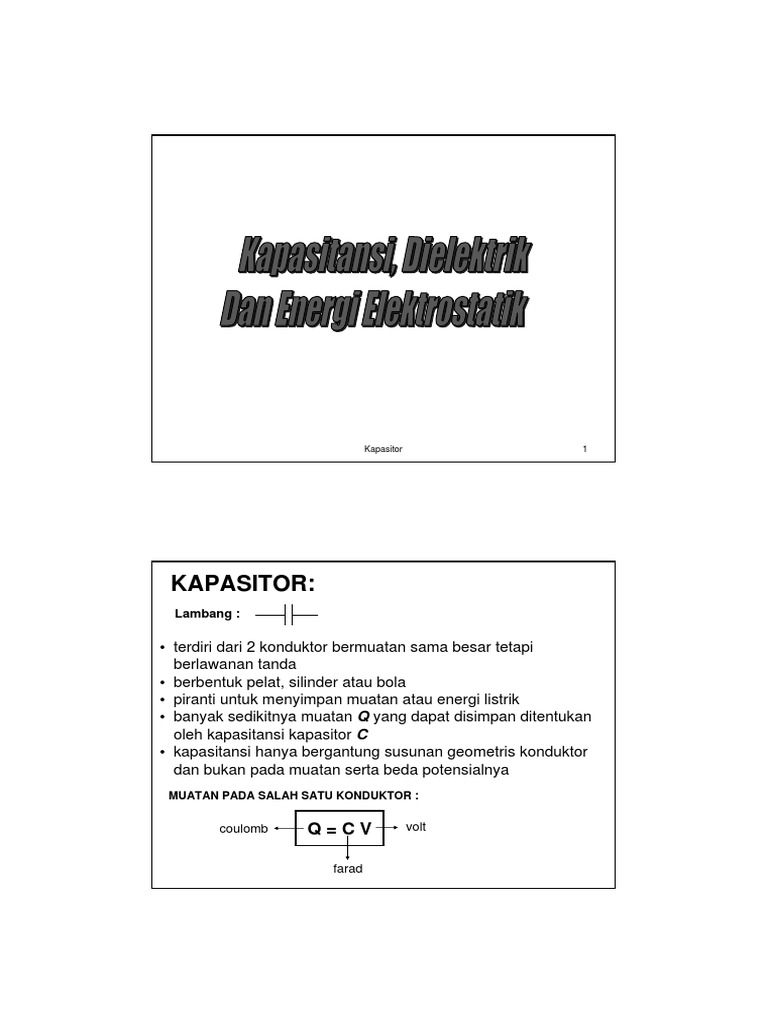 Kapasitansi Dielektrik Dan Energi Elektrostatik | PDF