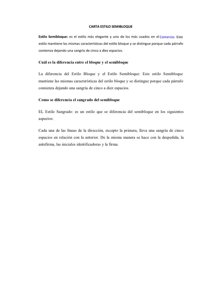 Carta Estilo Semibloque | PDF