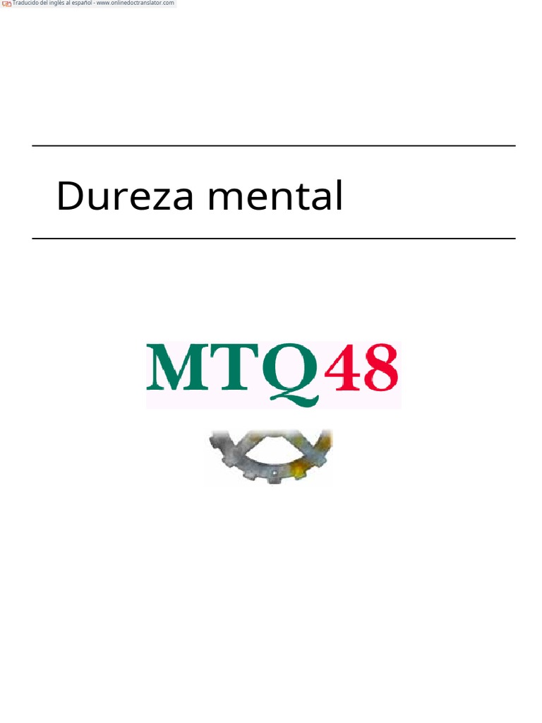 MTQ48 Technical Manual Jan 2007.en - Es | PDF | Sicología | Ansiedad