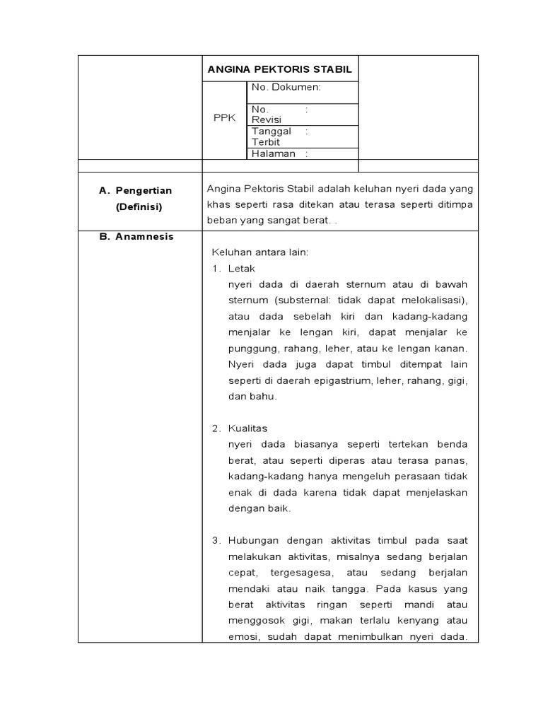 PPK Angina Pectoris Stabil | PDF