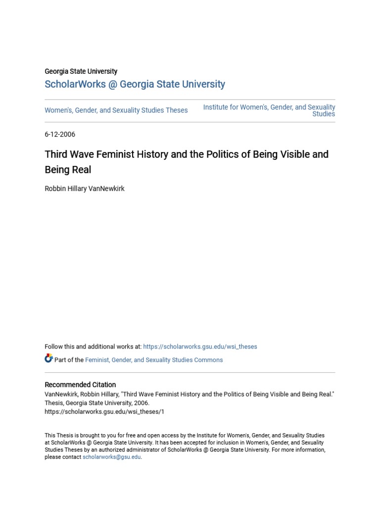 Third Wave Feminist History and The Politics of Being Visible and | PDF ...
