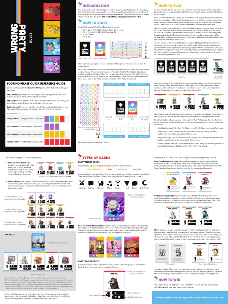 Wrong Party Rules Pdf Entertainment Consumer Goods