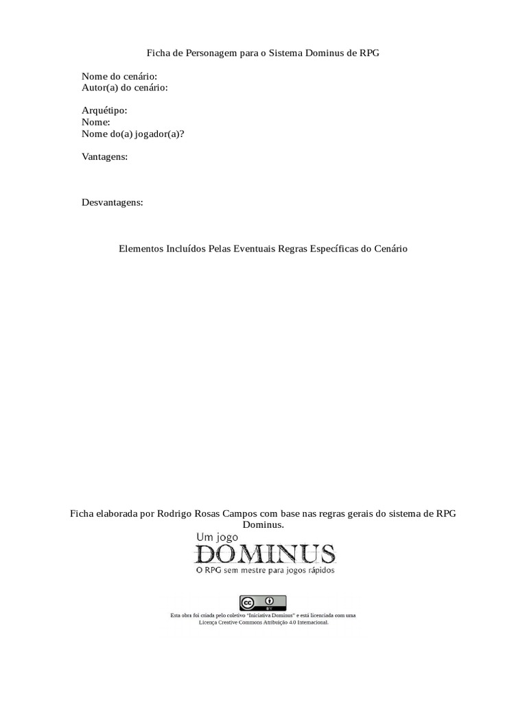 Dominus - Ficha | PDF