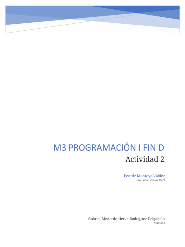 Actividad 2 Programación | PDF | Programación de computadoras | Algoritmos