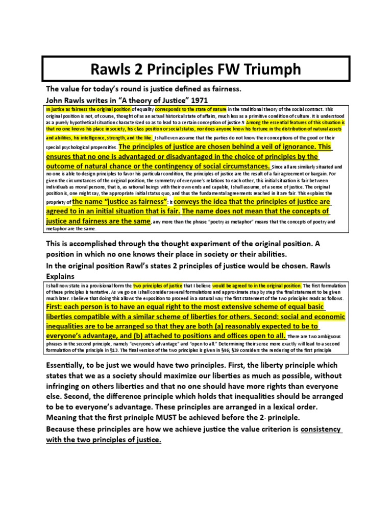 Rawls 2 Principles FW Triumph | PDF | Crime & Violence | Justice
