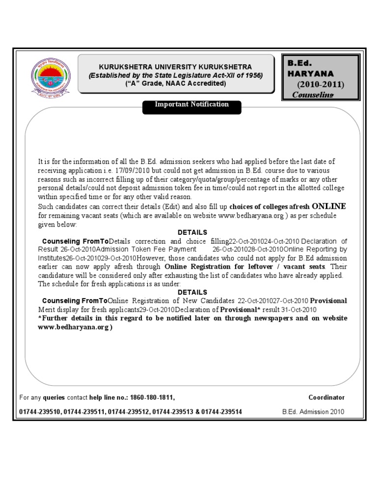 B Ed Advertisement-New GRE | PDF