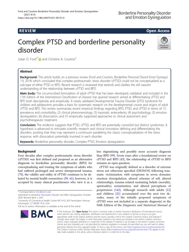 Complex PTSD and Borderline Personality | PDF | Complex Post Traumatic ...