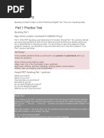 PET Speaking - Sample Tests | PDF | Vocabulary | Cognition