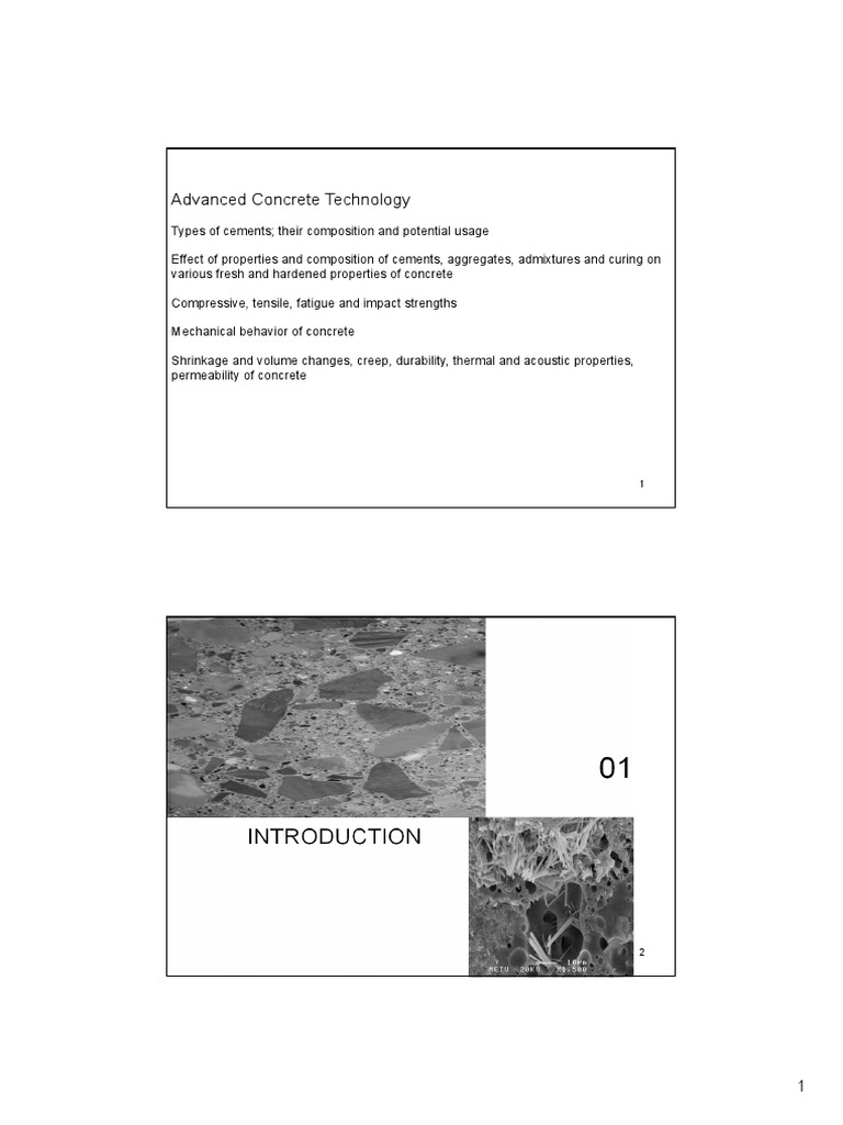Concrete Technology - Lecture 1 | Descargar gratis PDF | Concrete | Cement Concrete Technology - Lecture 1 | Descargar gratis PDF | Concrete | Cement