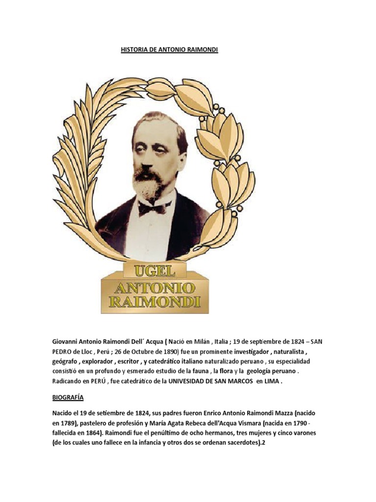 Historia de Antonio Raimondi | PDF