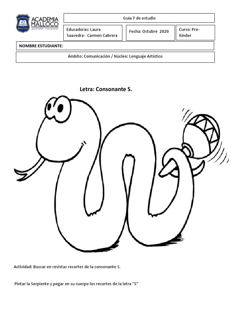Actividades Con La Letra S Preescolar