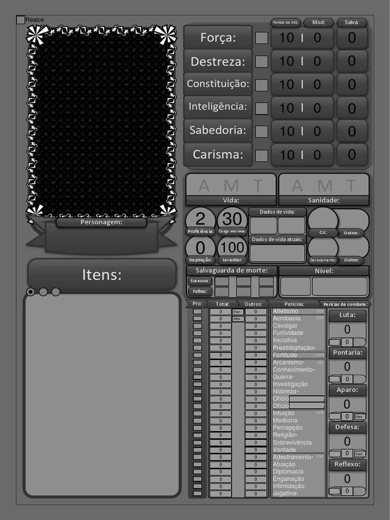 Ficha de RPG (Tradicional) | PDF