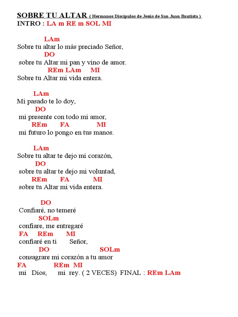 Sobre Tu Altar | PDF