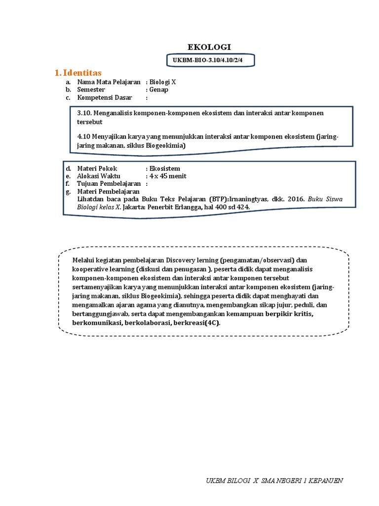 Tugas Ekosistem 2 | PDF | Sains & Matematika