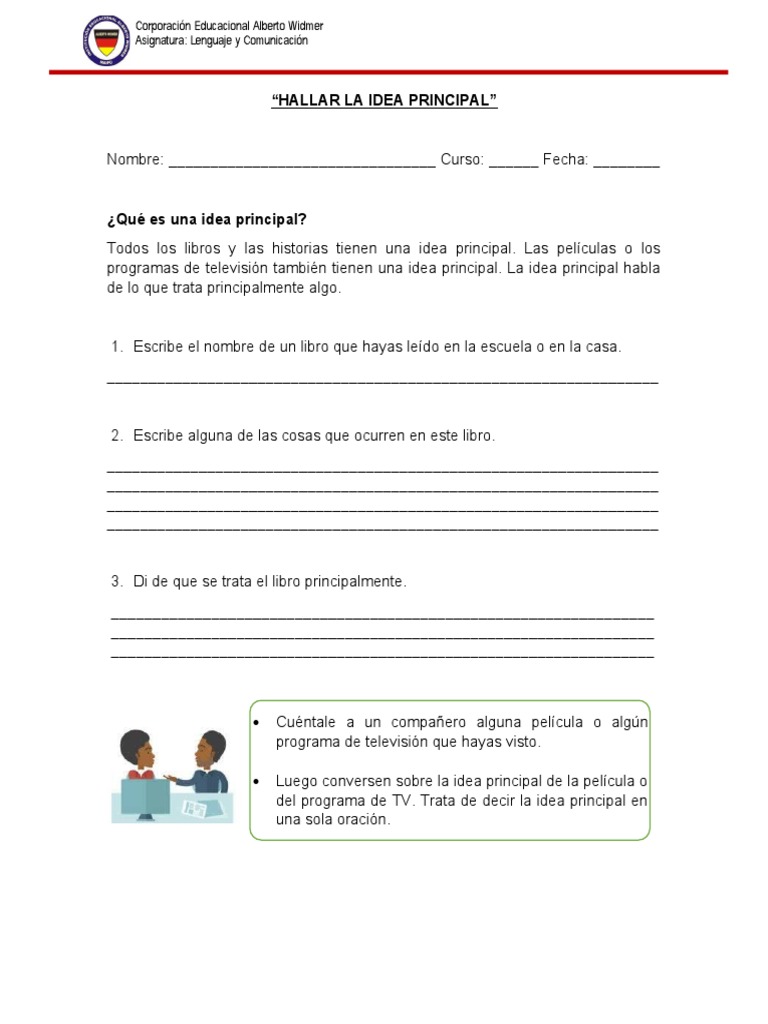 N°9 Guia Lenguaje (Hallar La Idea Principal) Primera Parte | PDF ...
