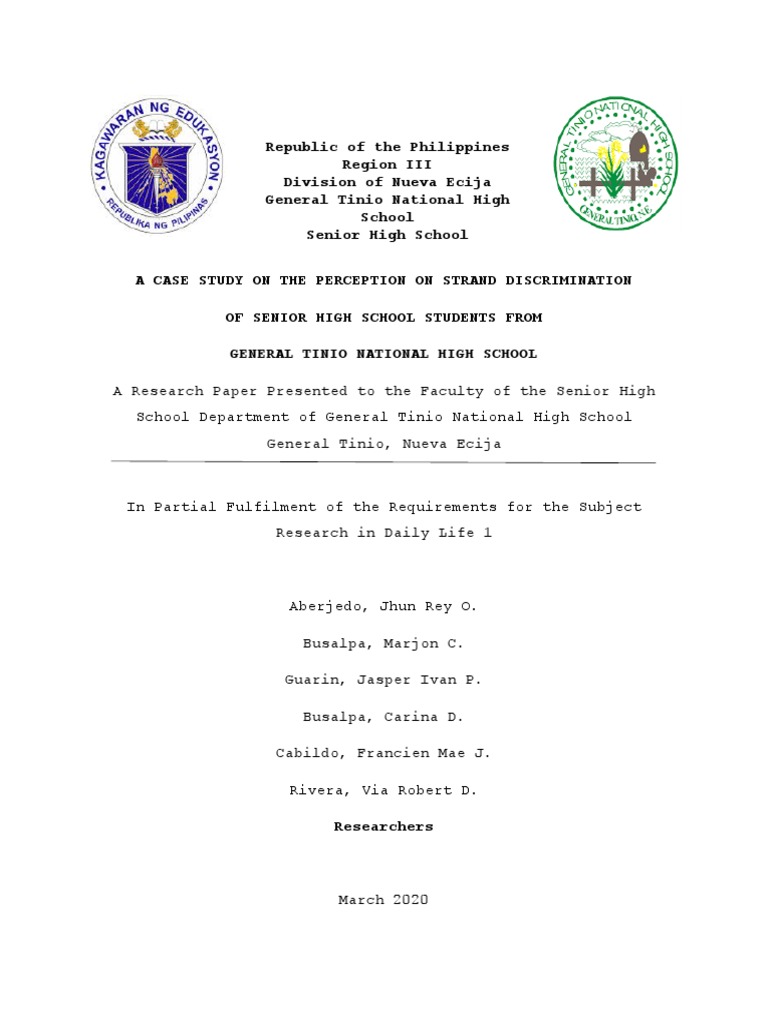 An Analysis of Strand Discrimination Among Senior High School Students ...