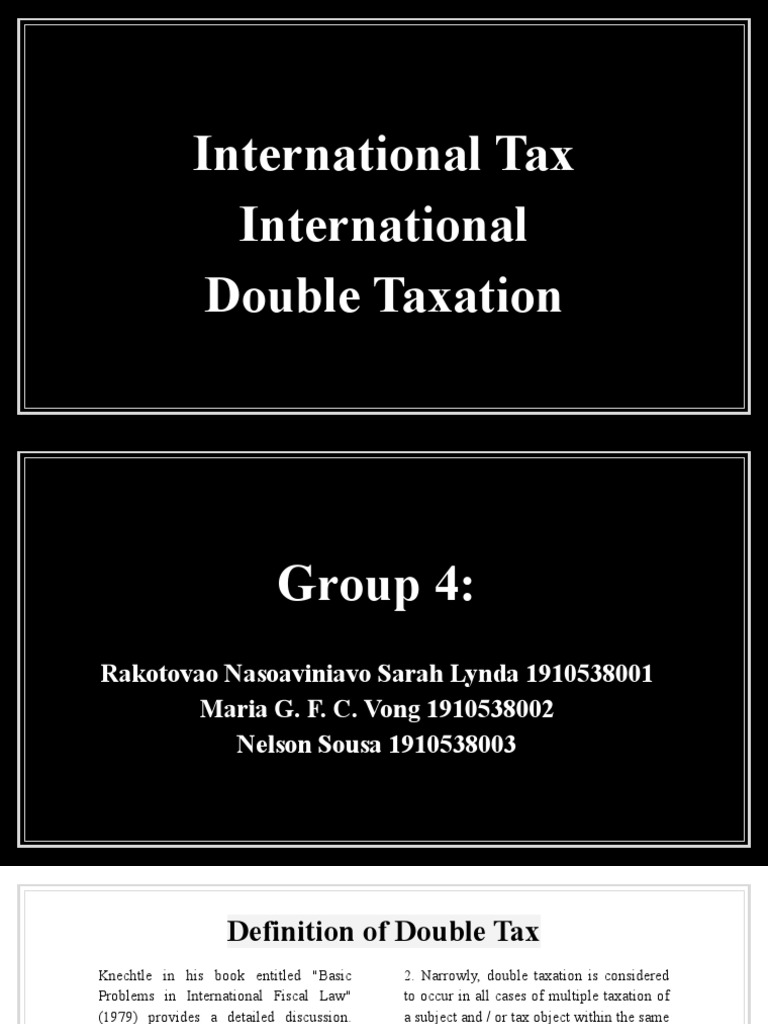 International Double Taxation Explained | PDF | Taxes | Double Taxation