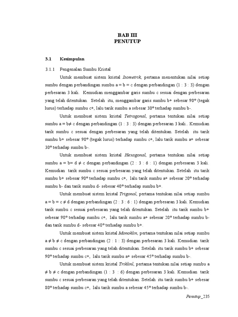 Bab 3 Penutup Kristal Fathur | PDF