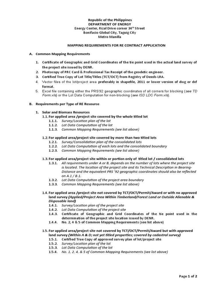 Annex.J. Mapping Requirements | PDF | Surveying | Geographic Data And ...