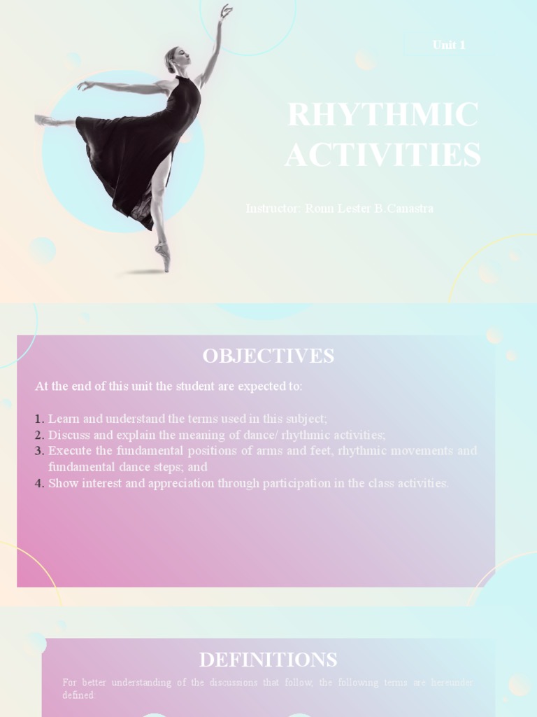 Rhythmic Activities: Unit 1 | PDF | Rhythm | Dances