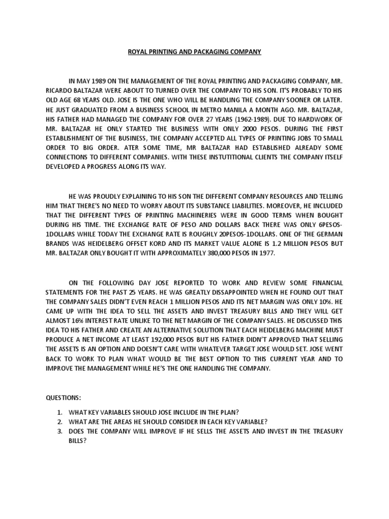 Royal Printing and Packaging Company | PDF | Banks | Interest