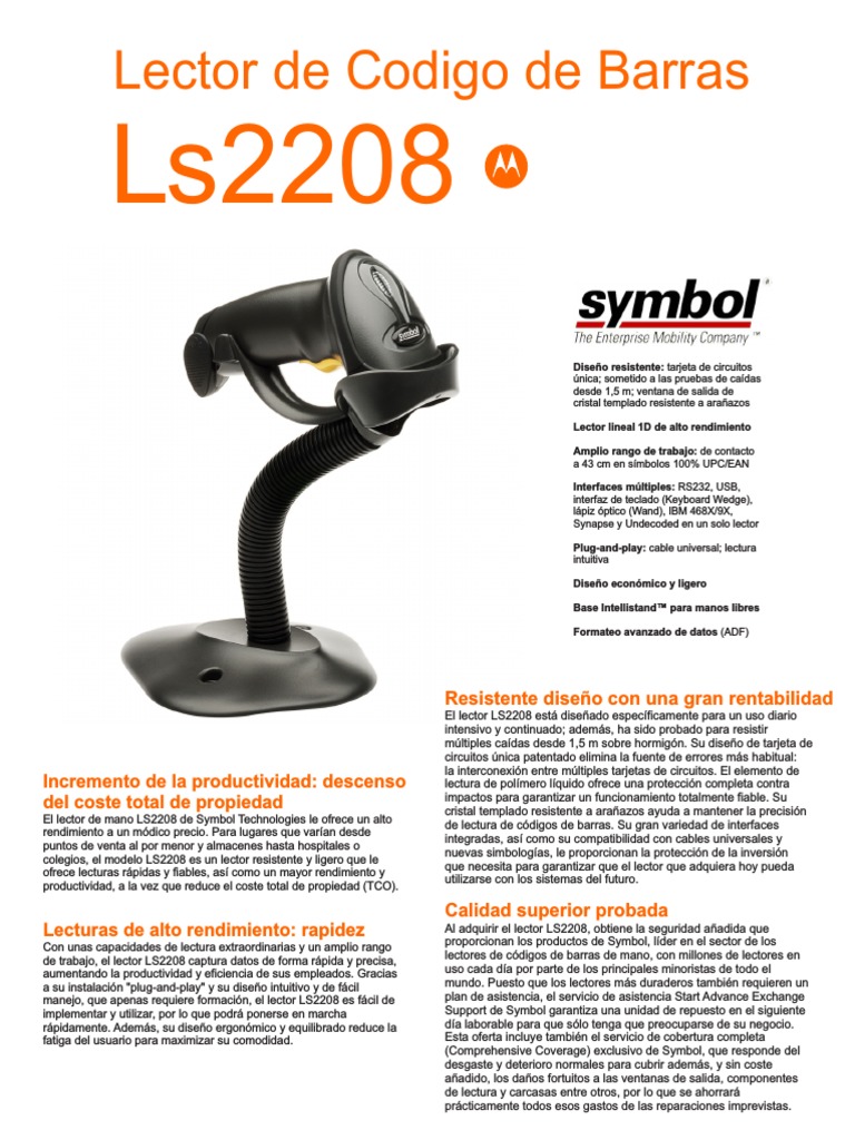 Symbol Ls2208 | PDF | Código Universal de Producto | Informática