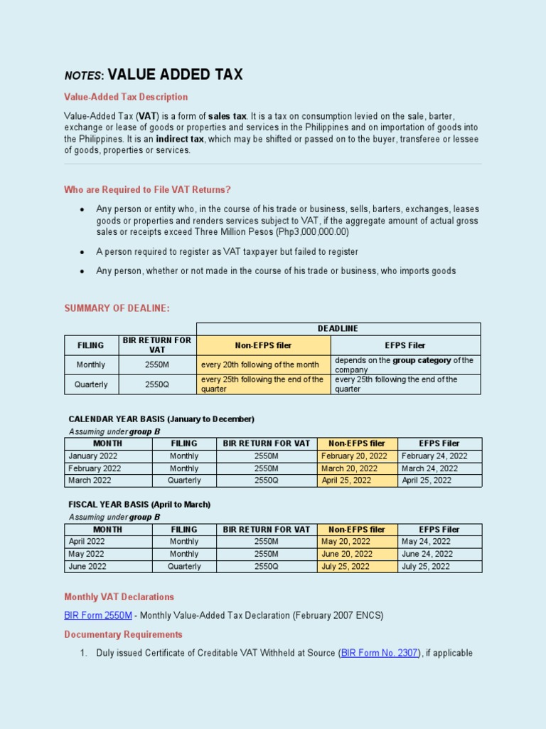 Value Added Tax: Notes | Download Free PDF | Value Added Tax | Invoice