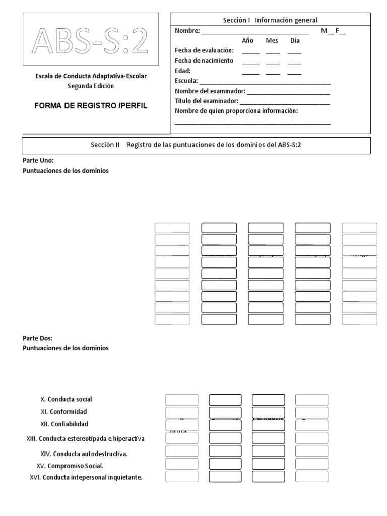 Abs-S2 Hoja de Registro BC | PDF