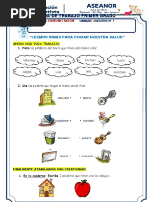 Hojas De Trabajo Sobre Rimas Rimas Hojas De Trabajo