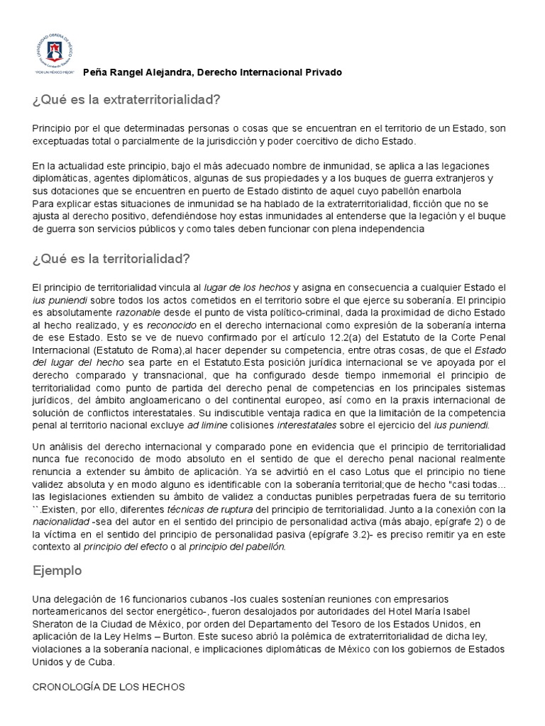 ¿Qué Es La Extraterritorialidad | PDF | Estado (política) | Cuba