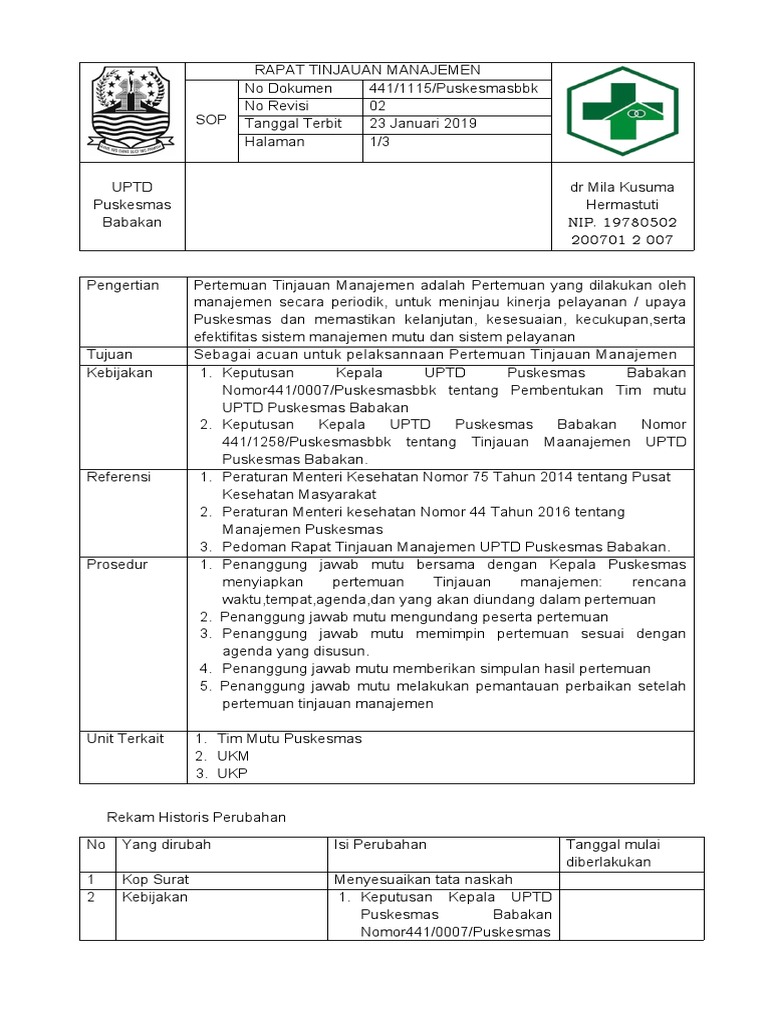 3.1.2.2 Sop RTM | PDF