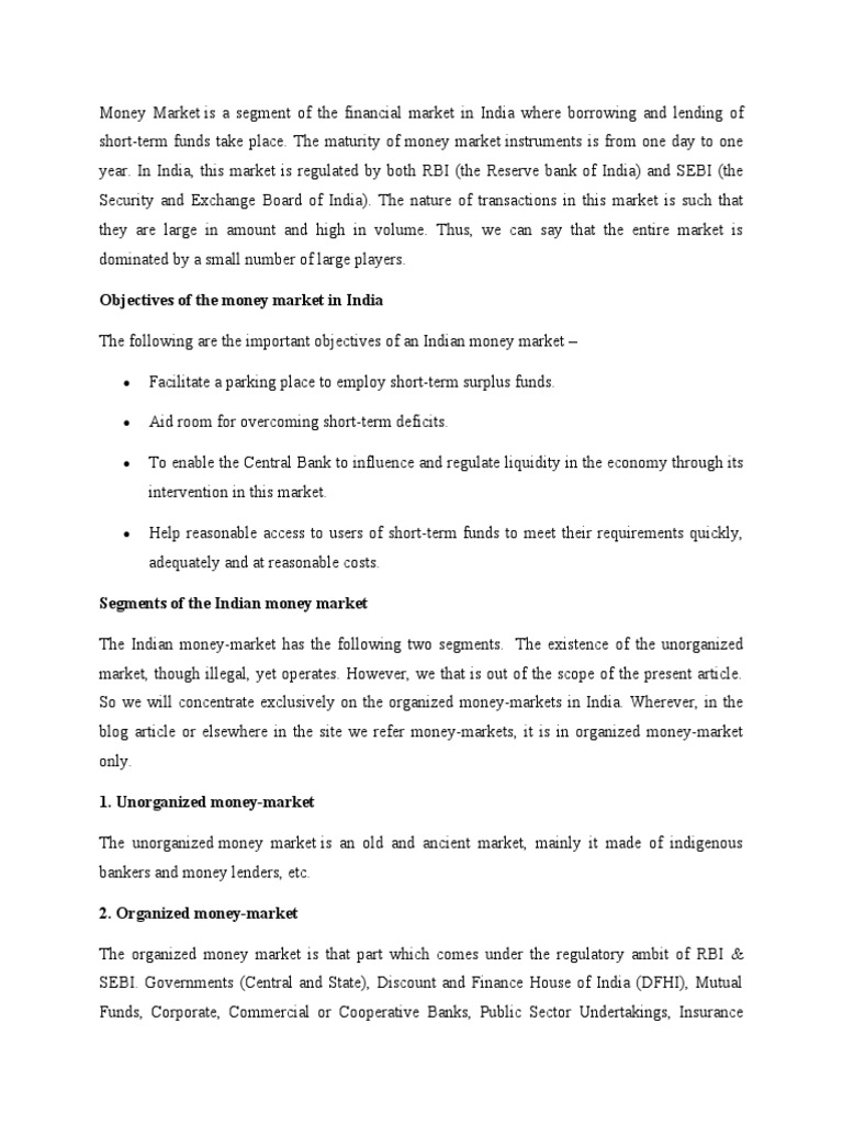 Money Market | PDF | Repurchase Agreement | Money Market