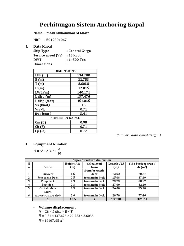Perhitungan Sistem Anchoring Kapal | PDF | Anchor | Manufactured Goods