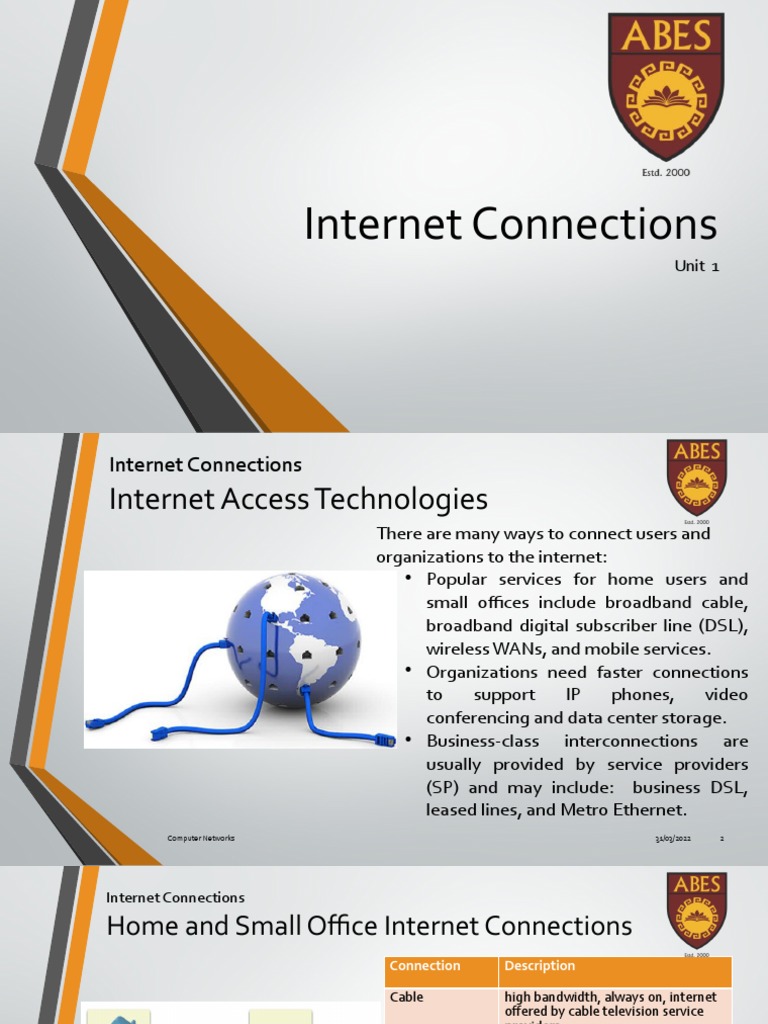 04 Internet Connections | PDF | Internet Access | Computer Network