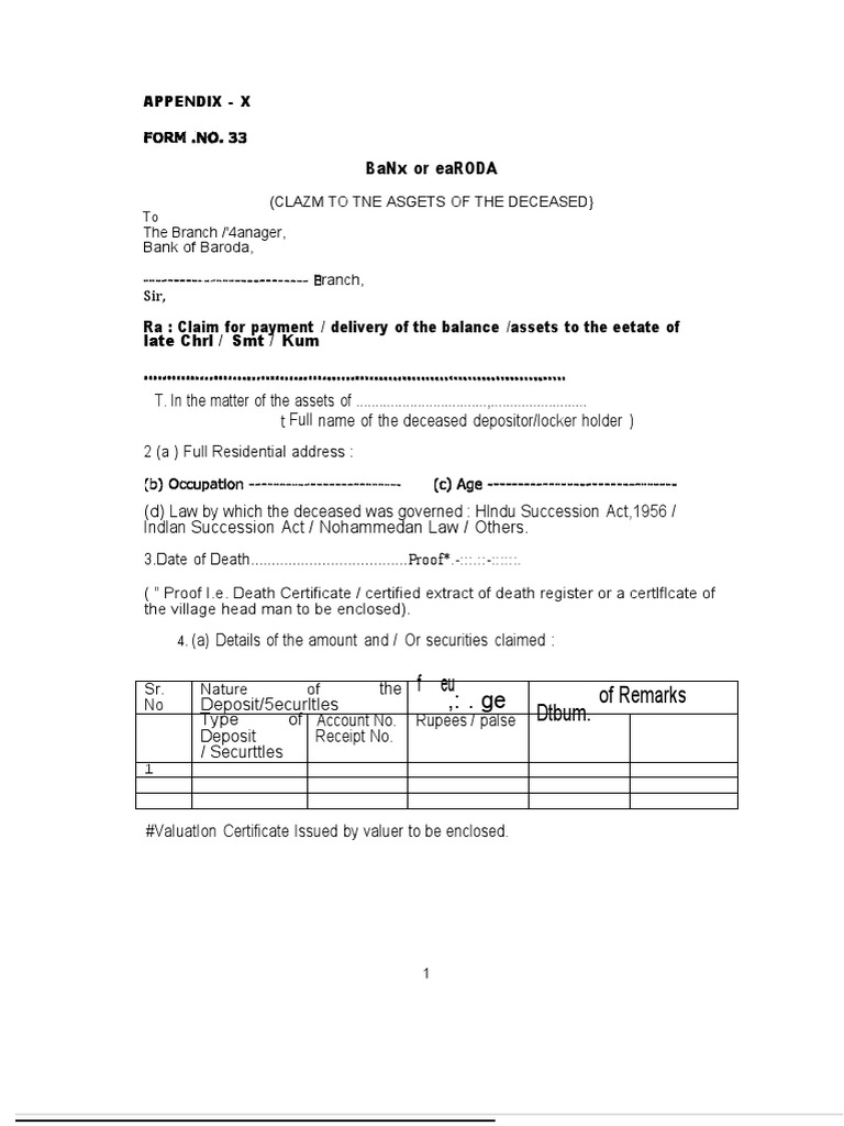 Form No 33, Surety Letter, Consent Letter, Letter of Indemnity | Download Free PDF | Surety ...