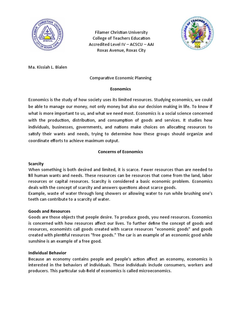 Comparative Economic Planning Overview | PDF | Economics | Supply ...