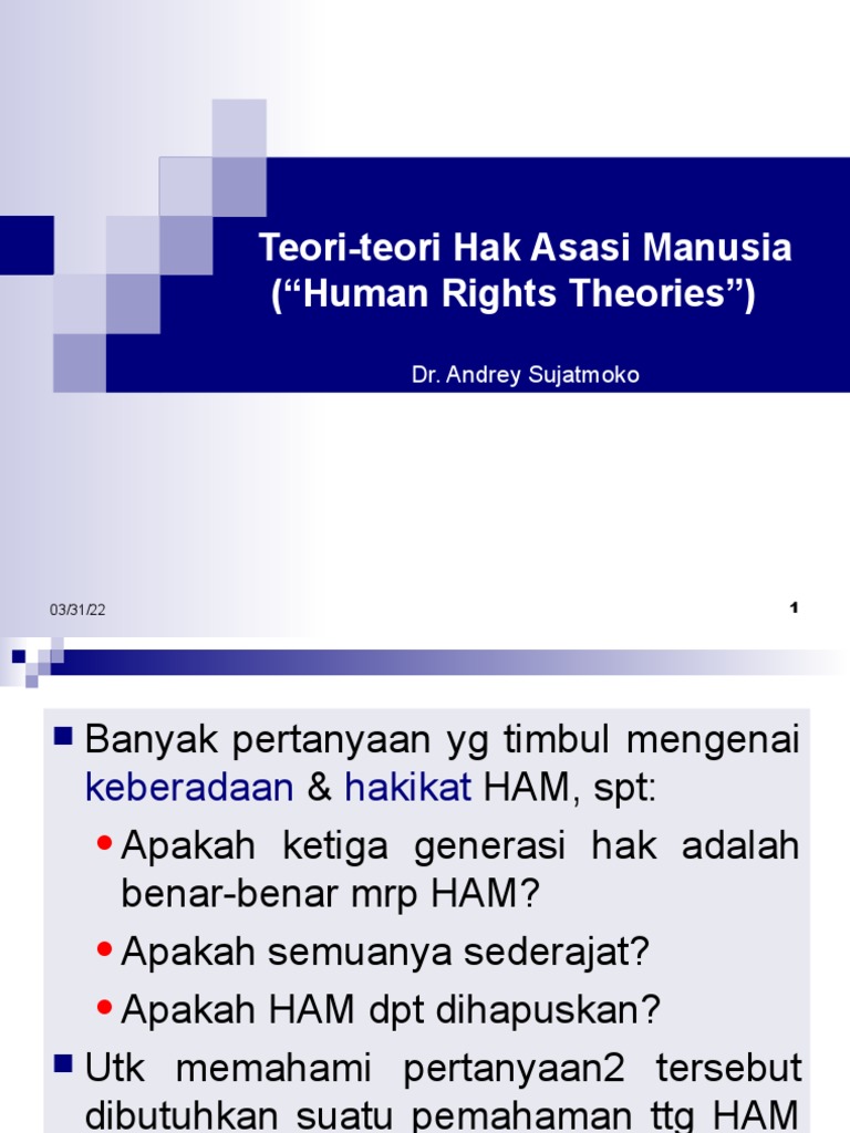 Teori-Teori Hak Asasi Manusia ("Human Rights Theories") : Dr. Andrey ...