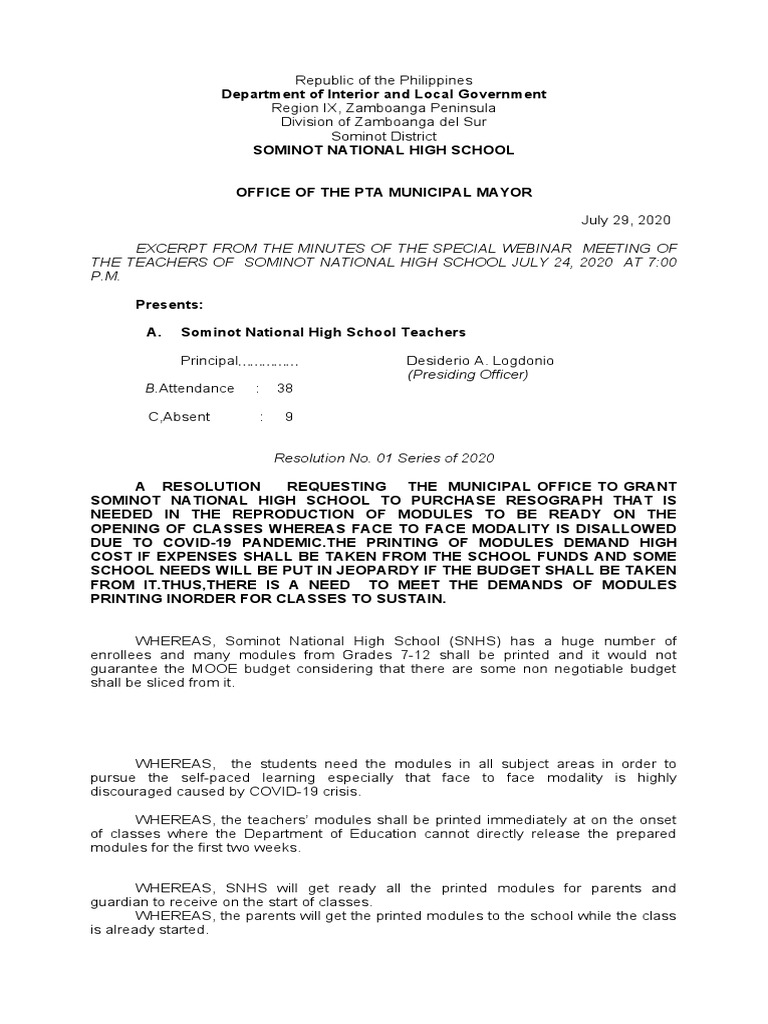 Resolution of Project Bulig | PDF | Government