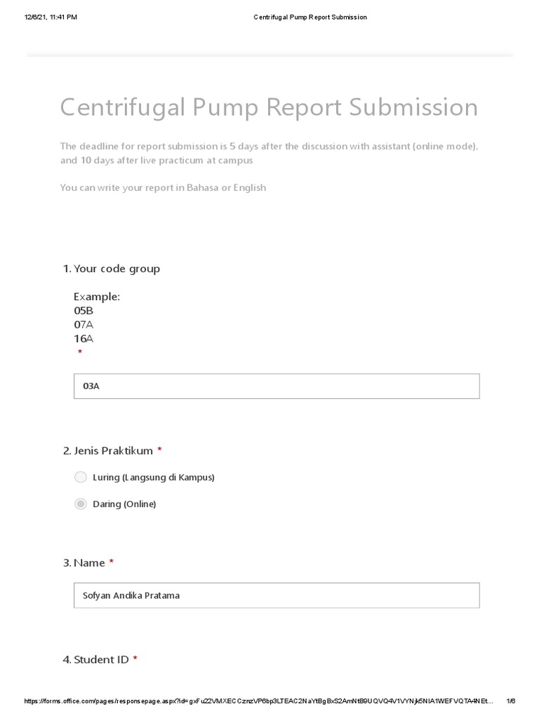 Centrifugal Pump Report Submission | PDF