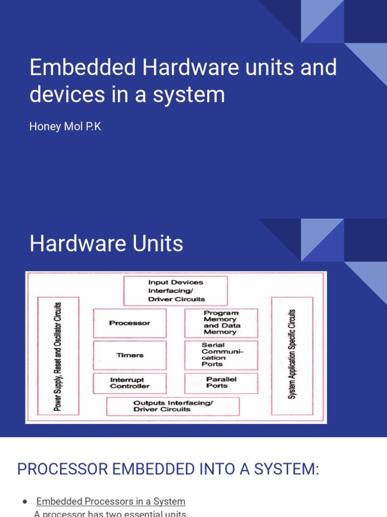 1 02 - Embedded Hardware Units and Devices in A Syste | PDF | Central Processing Unit | Input/Output
