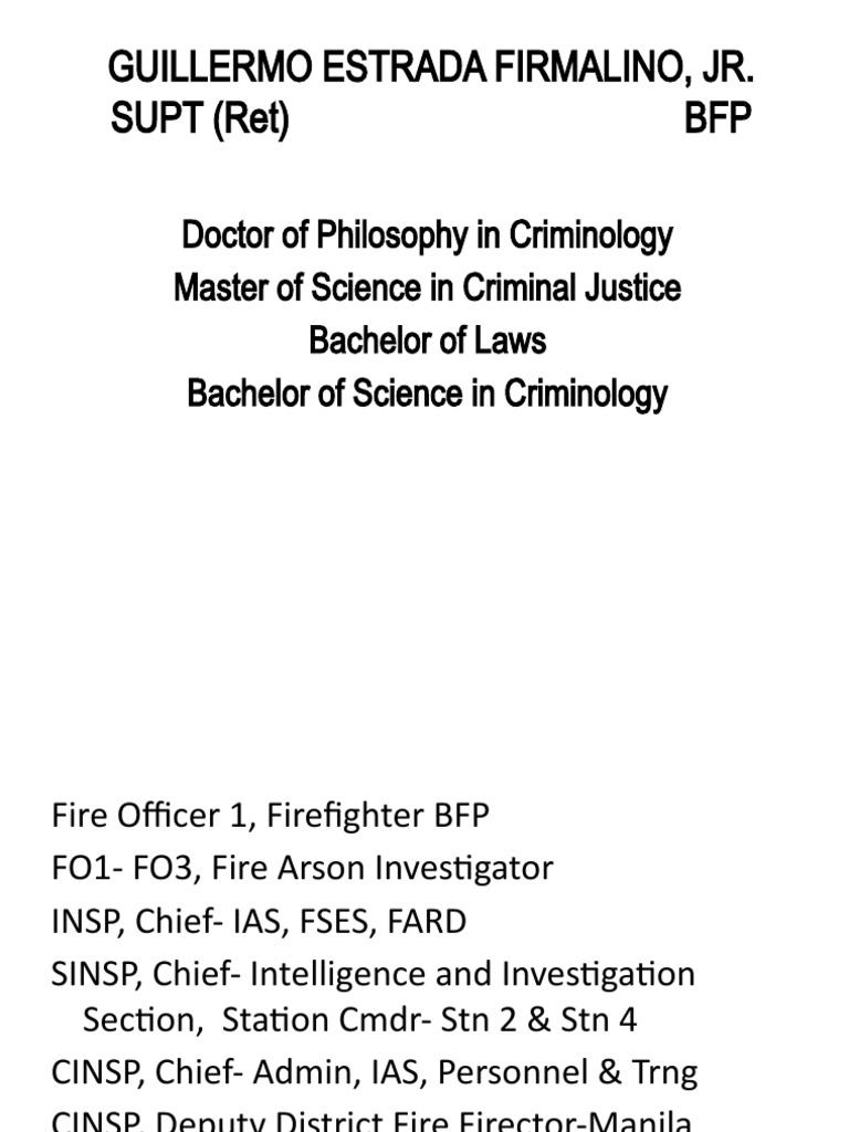 Investigation, Processes and Filing of Cases - BFP | PDF | Fires ...