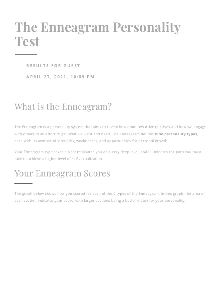 The Enneagram Personality Test - Truity | PDF | Disciplines | Psychology