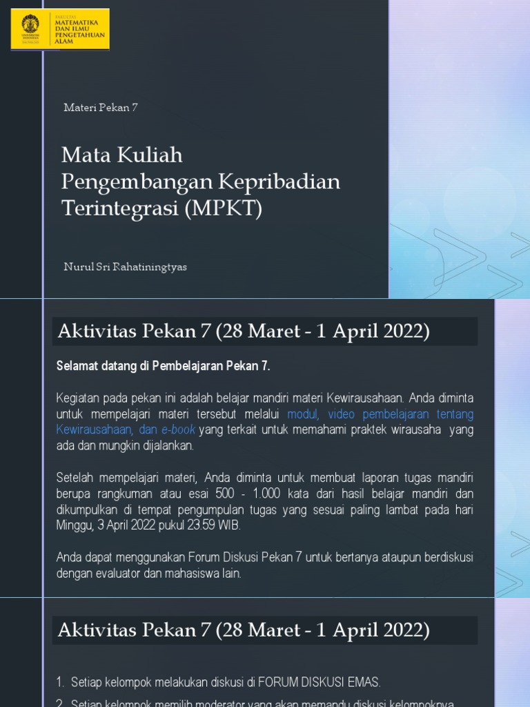 MPKT - 2022 - Pekan 7 | PDF