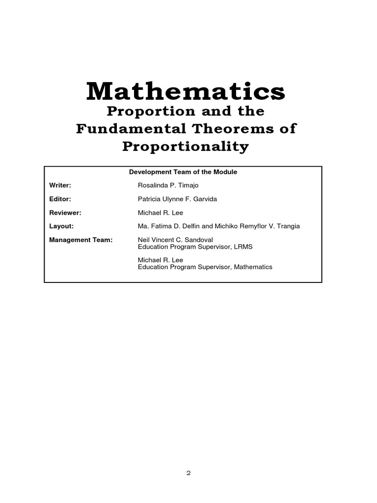 Math - Lesson4 - Proportion and The Fundamental Theorems of ...